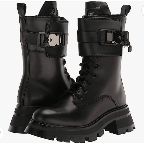 Dkny | Shoes | Dkny Sava Womens Magnetic Closer Lug Sole Combat Laceup ...